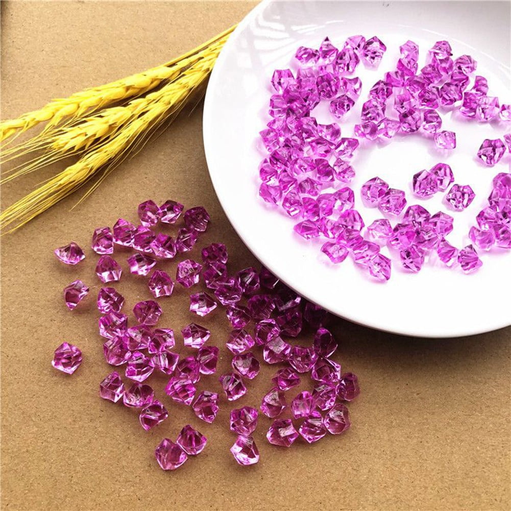 200x Acrylic Plastic Gem Stone Ice Rocks Table Scatter Vase Fish Tank ...