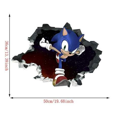 Sonic The Hedgehog Wall Sticker Kids Room Graffiti Decoration 3d Broken ...