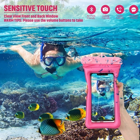 4 Piece Floatable Waterproof Phone Pouch Floating Waterproof Cell Phone ...