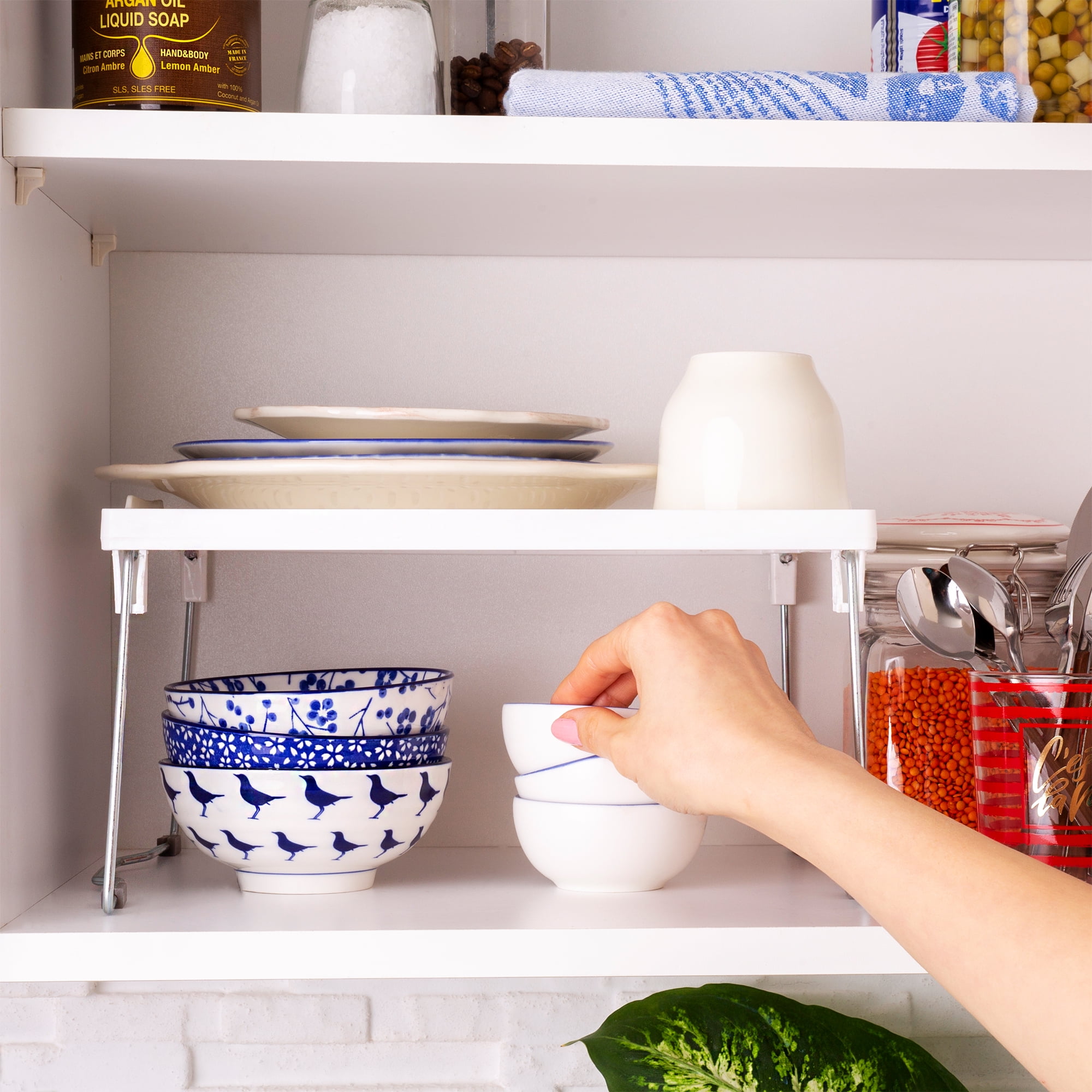 Buy EDNA HOME Cabinet Shelf Organizer, Stacking Cabinet Rack, 11 x 11 ...