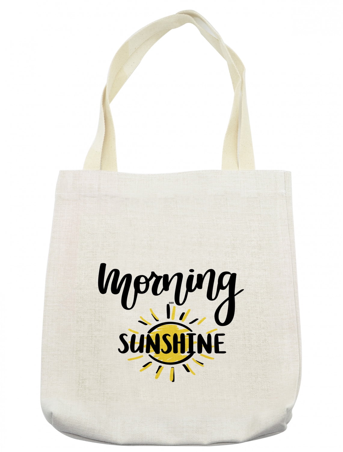 Saying Tote Bag, Simplistic Design of Doodled Sun and Morning Sunshine ...