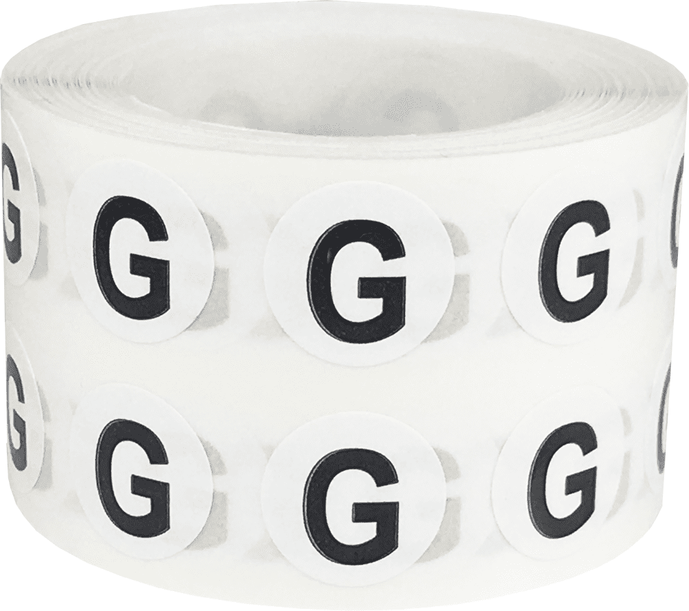 Letter G Inventory Labels .5 Inch Round Circle Dots 1,000 Adhesive ...
