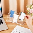 1pc 6 Slots 2 Tiers Transparent Acrylic business card Display Stands ...