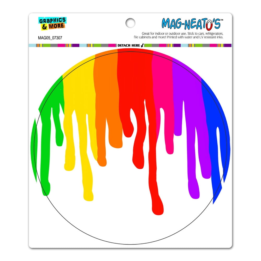 Rainbow Paint Drip - Pride Ink Colors Circle MAG-NEATO'S(TM) Car ...