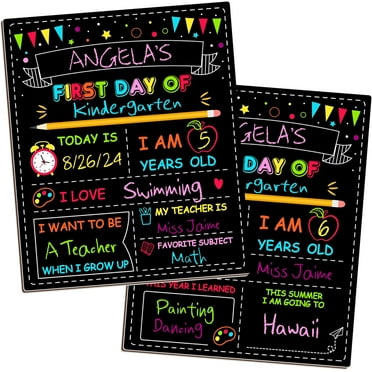First Day of School Sign - Reusable Memory Photo Board with Handles ...