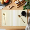 Abstract White Striped Cotton Linen Placemats Set of 12, Modern Simple ...