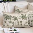 Coastal Tropical Olive Green Palm Trees Throw Pillow Covers, Decorative ...