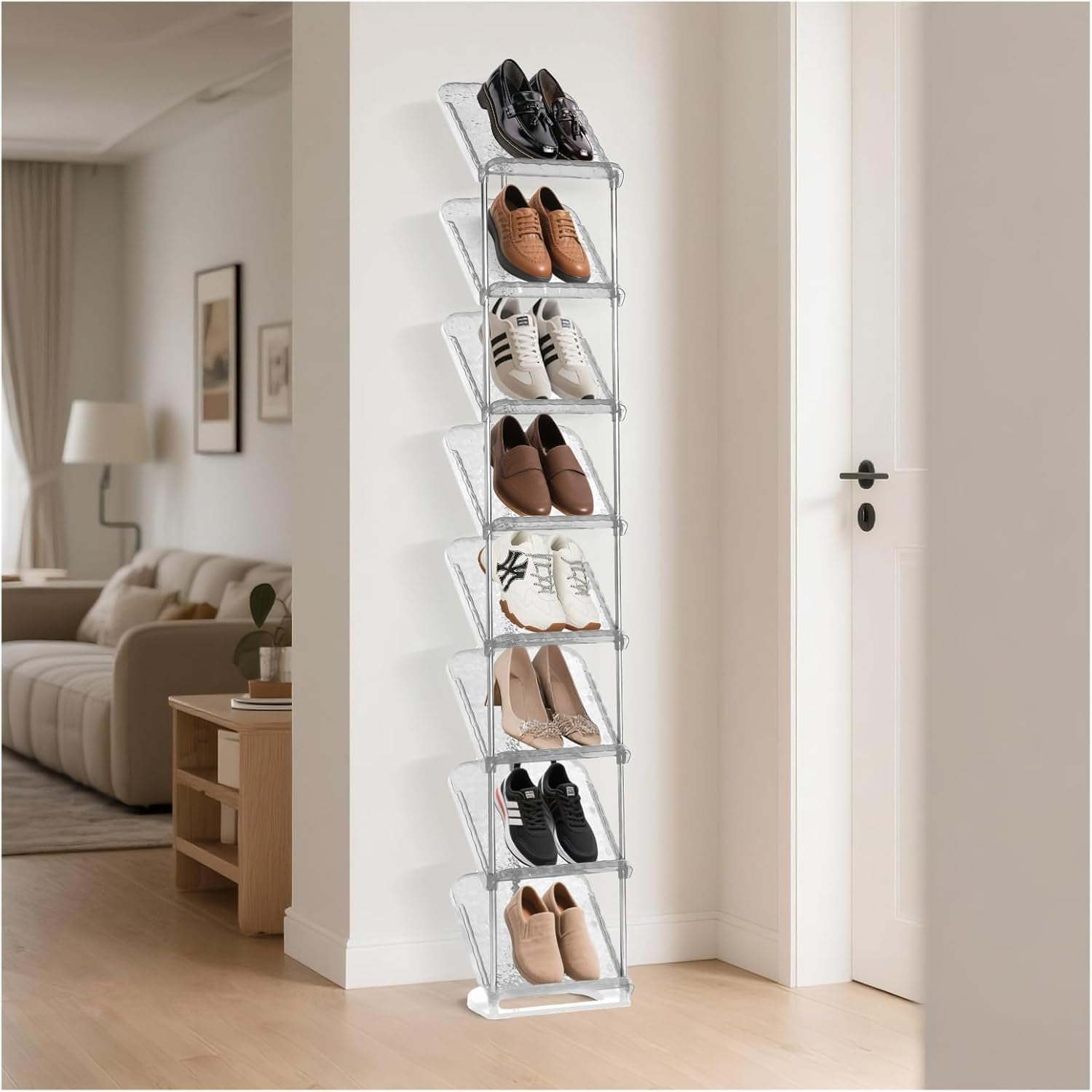 Click here for Wangbasdasd Vertical Shoe Rack 8 Tiers Narrow Clea... prices
