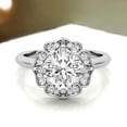 Auory Rose Flower Rings for Women - Party Wear Silver Jewelry Gift ...