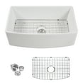 Logmey 33"LX19"W Framhouse Kitchen Sink White Ceramic Apron Front Sinks ...