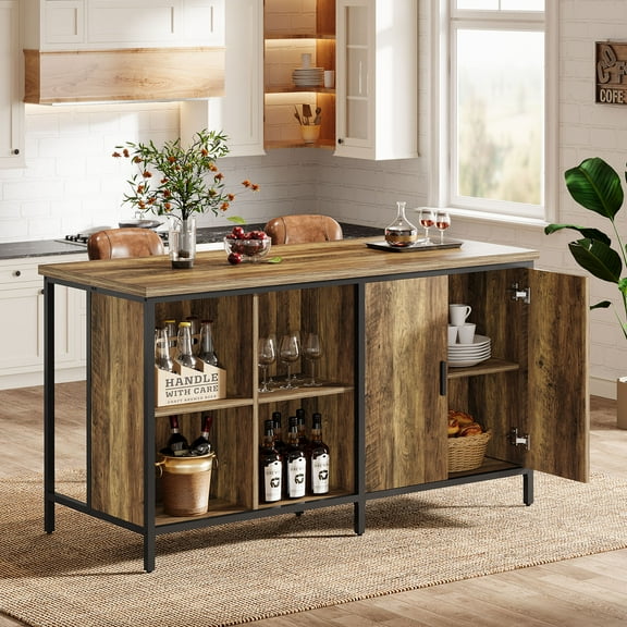 Tribesigns Industrial Bar Table, 70.9" Long Counter Height Pub Table ...