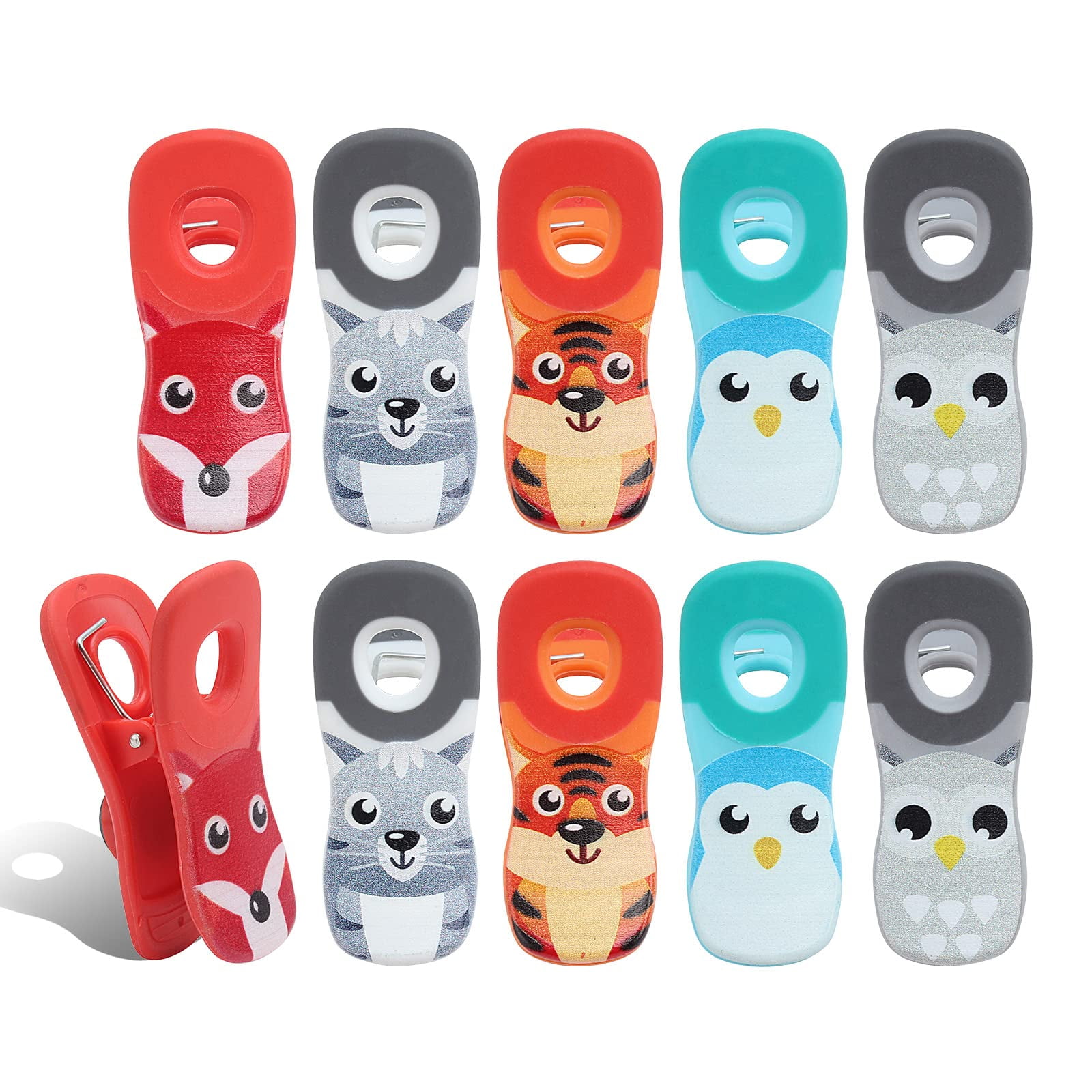 Cook with Color Cute Magnetic Bag Clips, 10 Piece Set of Chip Clips ...