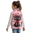 Binienty Black Cat Girls Vest Jacket Size 5-6 Cute Fluffy Fuzzy Fleece ...