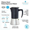 Free Shipping! GROSCHE Milano Steel Moka pot, 6 Espresso Cups, Stovetop ...