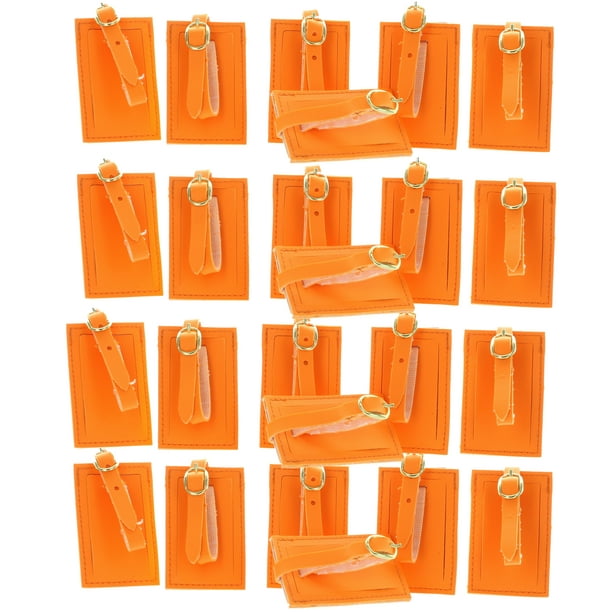 Neon Orange Luggage Tags With Strap Travel ID Lot of 24 - Walmart.com