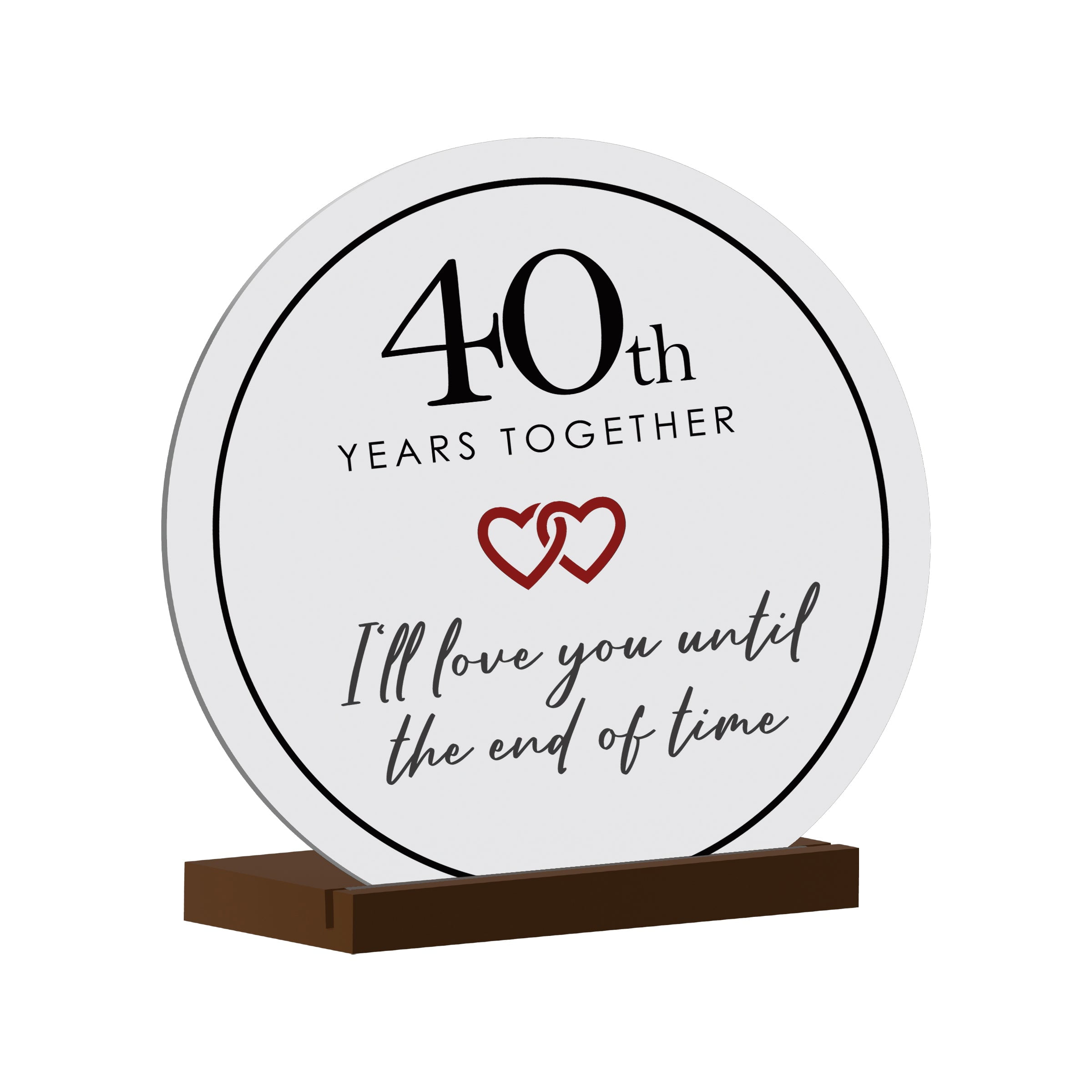 LifeSong Milestones Unique 40th Wedding Anniversary Sign with Wooden ...