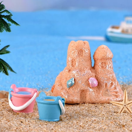Opolski Mini Bucket Sand Sculpture Castle Model Figurine DIY Aquarium ...