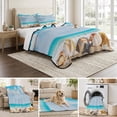 96x106in Quilt Bedding Set, Summer Ocean Beach Shell Starfish ...