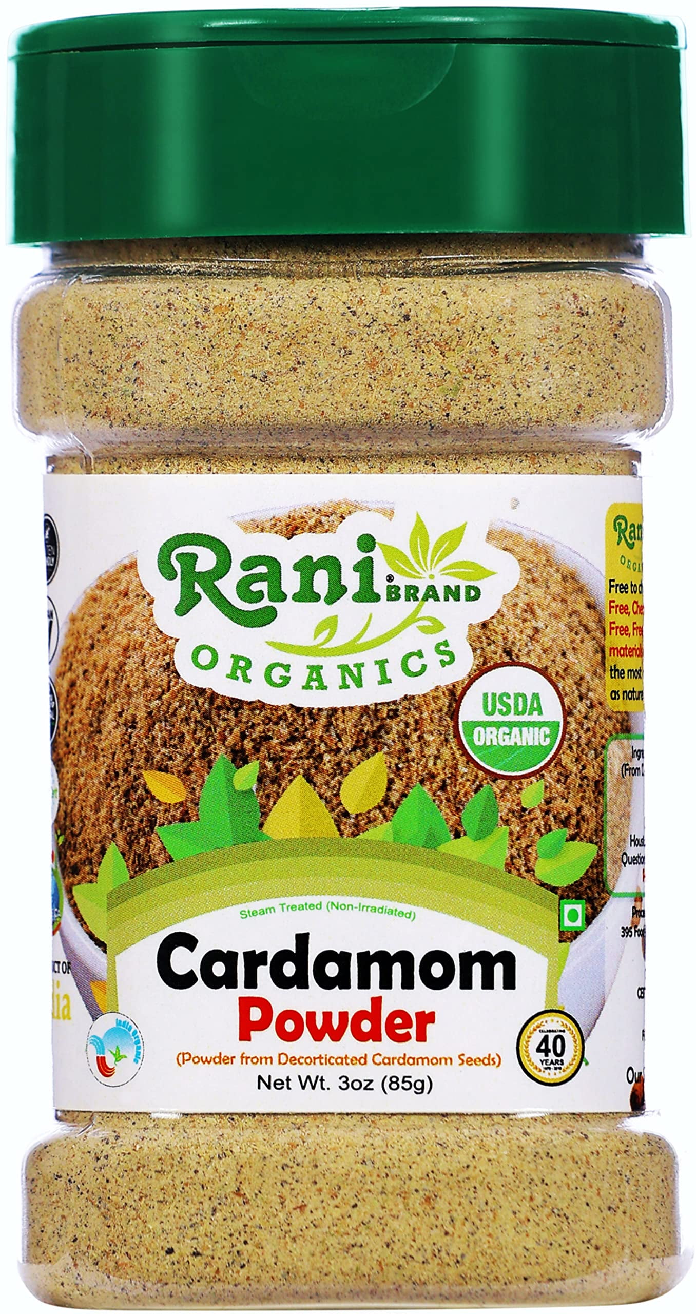 Rani Organic Cardamom (Elachi) Ground, Powder Indian Spice 3oz (85g ...