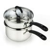 Cook N Home Double Boiler Pan, Stainless Steel, 2-Quart, with Glass Lid ...