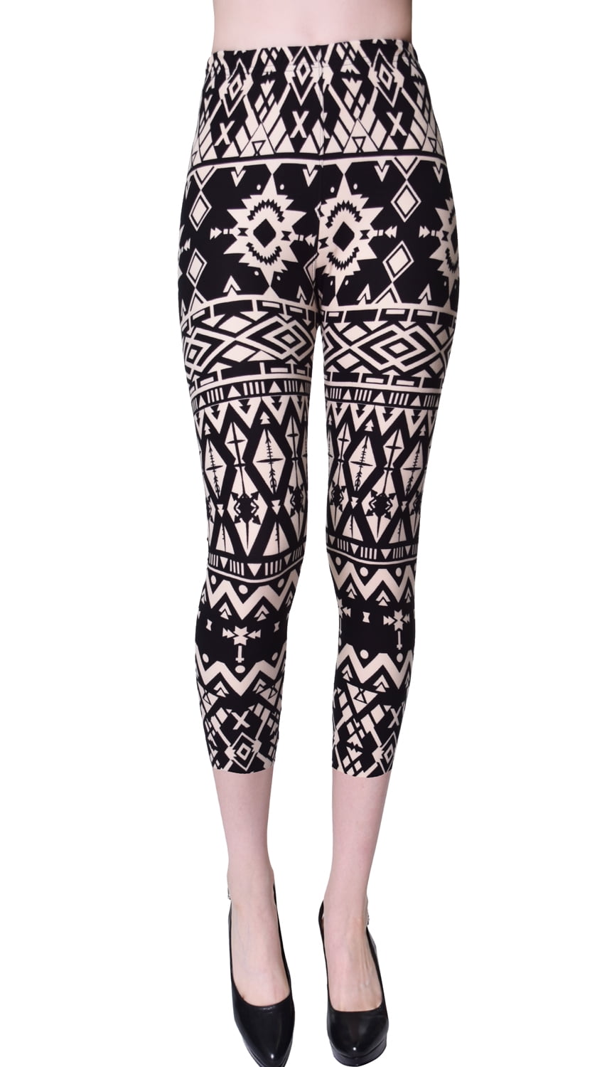 VIV Collection Junior Size Printed Brushed Capris (Pattern Diamonds ...