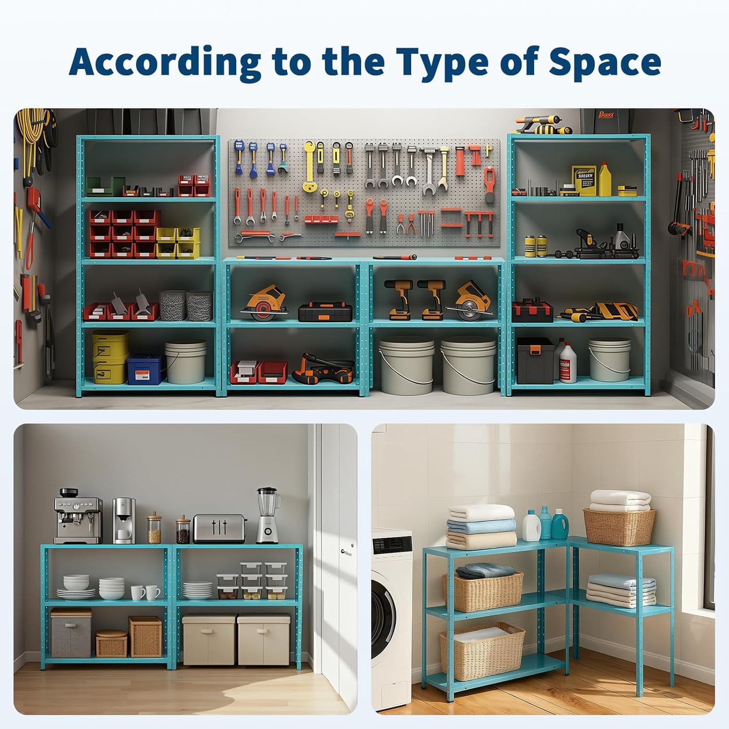 5-Tier Heavy Duty Adjustable Metal Storage Rack - 68" Tall Freestanding ...