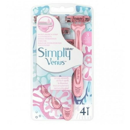 Gillette Simply Venus 3 Blade Disposable Razors, with Moisture Rich ...