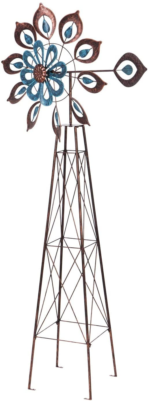 Blue Patina Weathervane Wind Spinner Trellis - Walmart.com