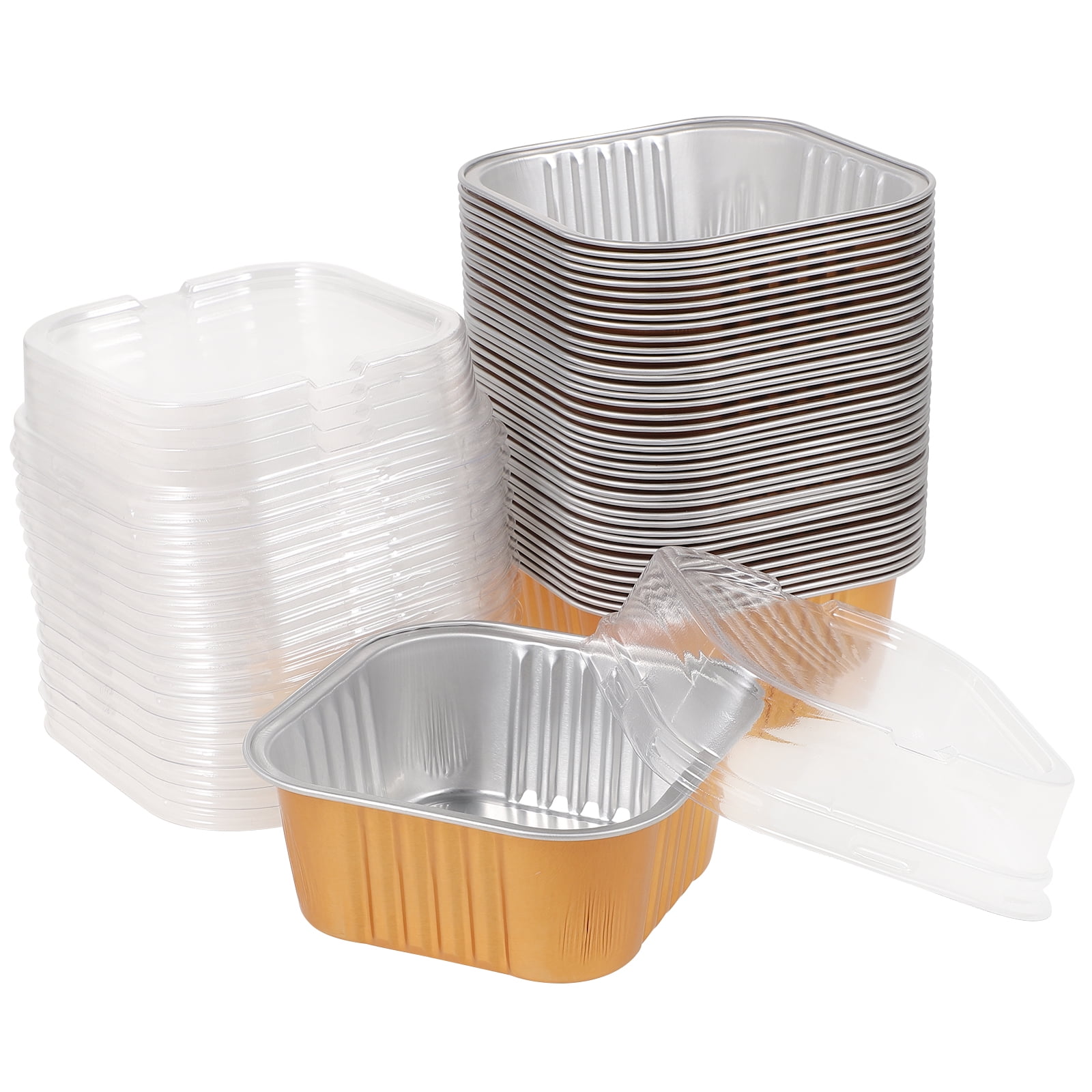 40 Sets of Aluminum Foil Boxes Cake Baking Boxes Foil Food Containers ...