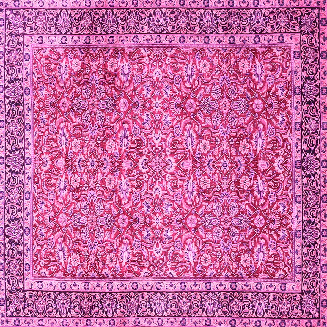 Ahgly Company Indoor Square Persian Pink Traditional Area Rugs, 6 ...