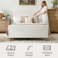 My Texas House Flynn Boucle Platform Bed, King, Cream - Walmart.com