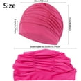 Women's Waterproof Swim Turban - Adult Polyester, Latex Lined, Pleated ...