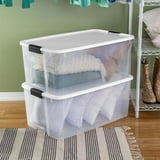Sterilite 116 Quart Ultra Clear Storage Tote with Latching Lid, Durable ...