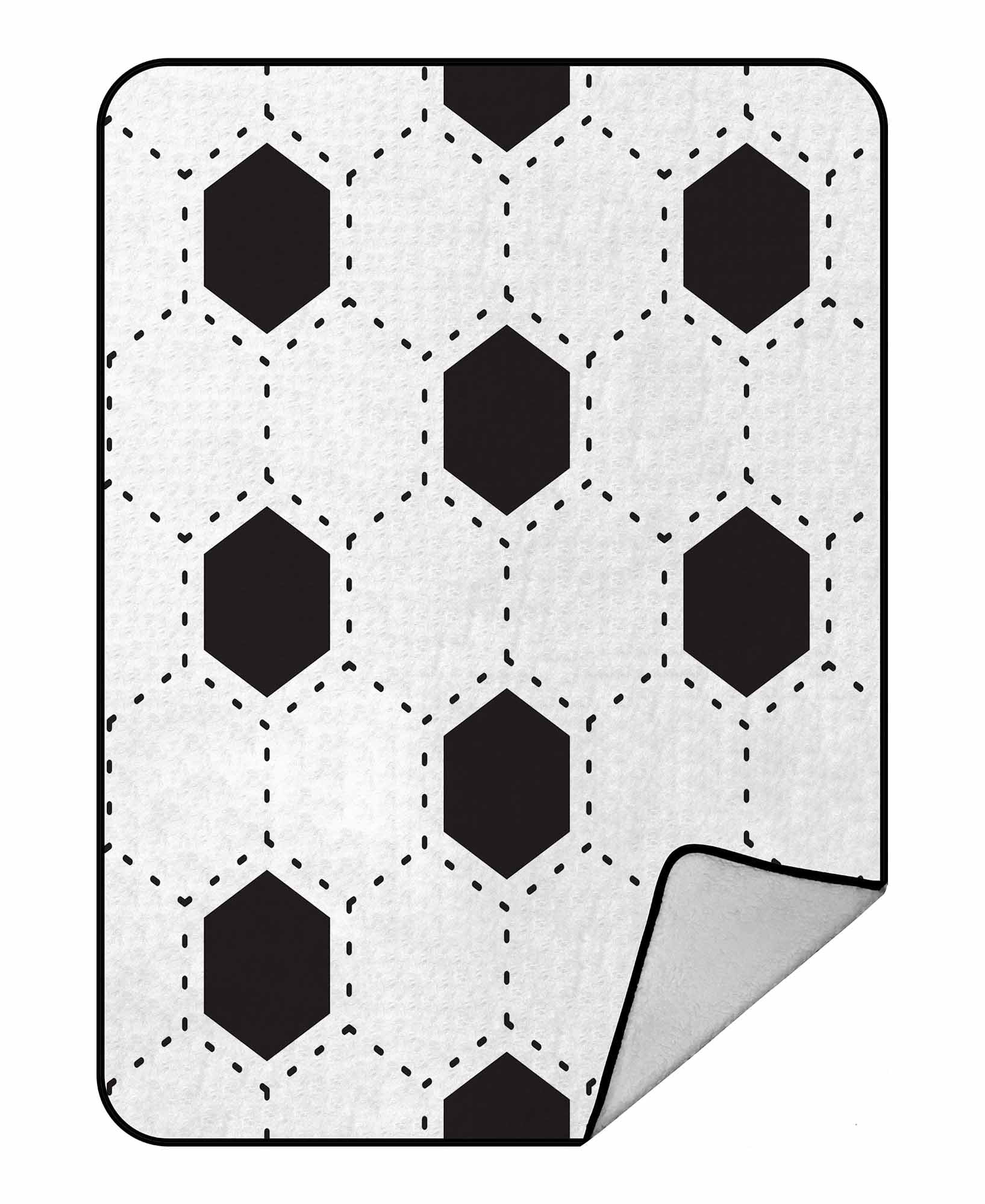 PKQWTM White And Black Football Soccer Ball Pattern Blanket Crystal ...