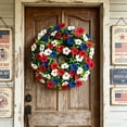 15.75 in Violet Artificial Wreath, 4th of July Decorations Green Door ...
