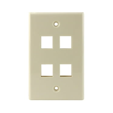 Construct Pro 12-Port Keystone Wall Plate with Screwless Face (Double ...