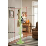 Chetwin White Wood 6 Hook Entryway Tree Coat & Hat Rack Organizer ...