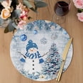 Blue Coastal Christmas Round Placemats Set of 2,Braided Polypropylene ...