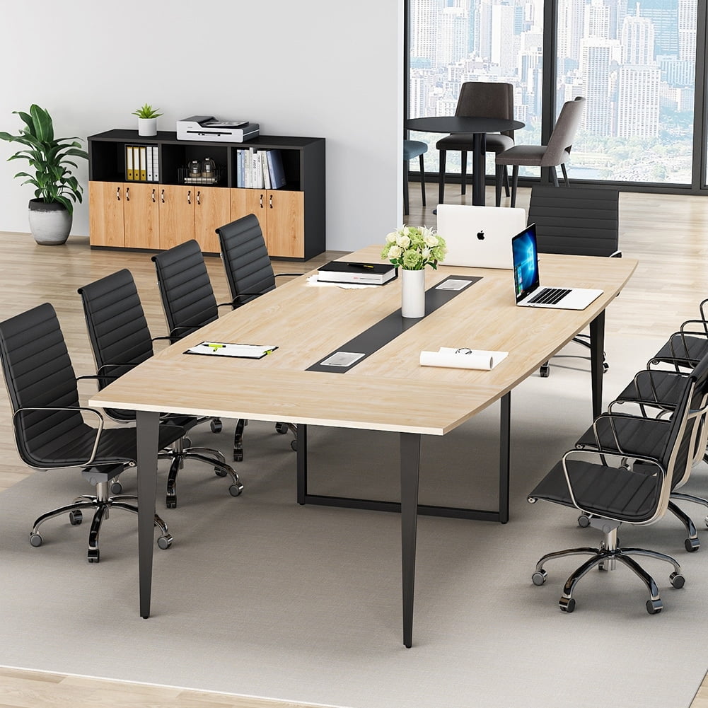 TribeSigns 8 FT Boat Shaped Conference Table for Office Meetings in ...