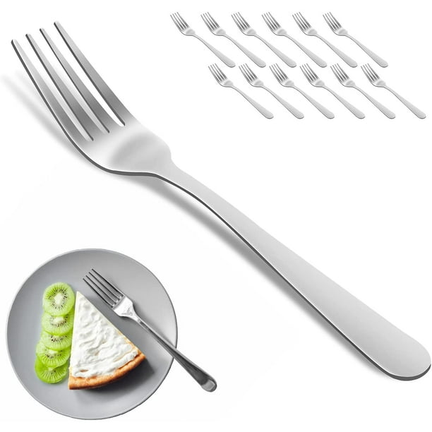 Juego de 12 tenedores para cena, tenedores para cubiertos, de acero ...