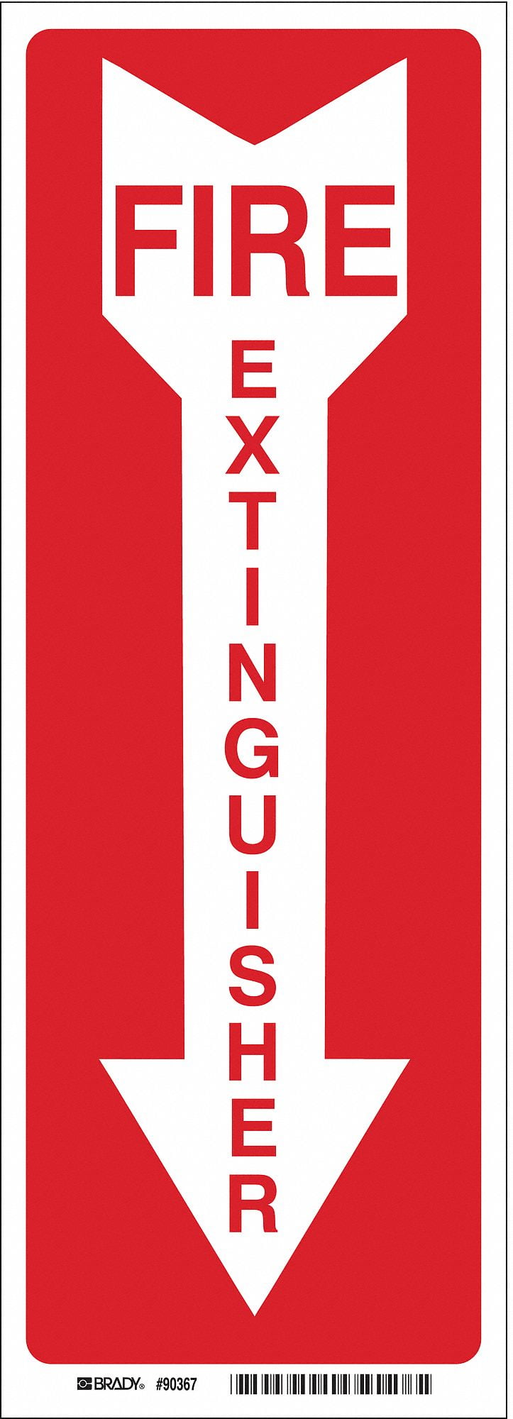 Brady Fire Extinguisher Sign,14X3-1/2",FEXT 85261 - Walmart.com