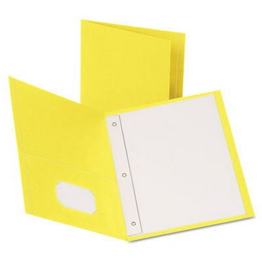 Oxford Twin Pocket 3-hole Fastener Folders, White, 25 / Box (Quantity ...