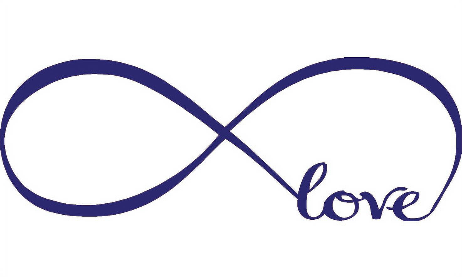 Purple 7" x 22" Infinity Symbol Word Love Vinyl Art Decal - Walmart.com
