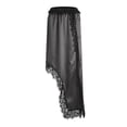 COMVALUE Women Silk Satin Half Slip Long Skirts Lace Patchwork Elastic ...