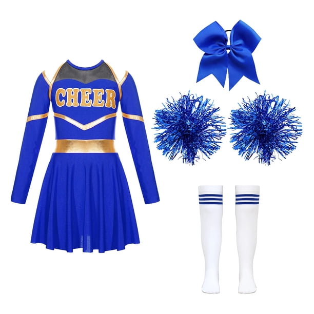 Kids Girls Cheerleading Uniform Dress With Flower Balls Sets ...
