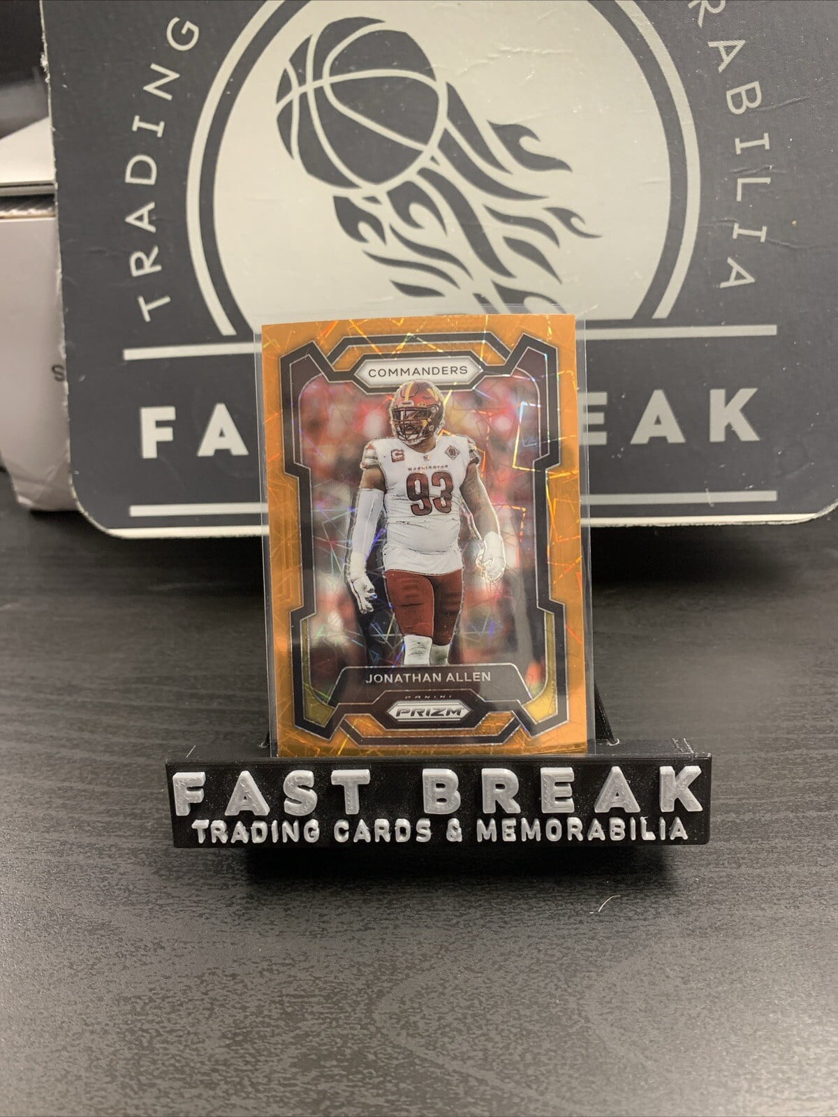 2023 Panini Prizm Jonathan Allen #298 Orange Prizm Short Print Hologram ...