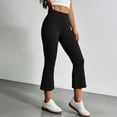 Besolor Plus Size Capri Pants for Women Flare Leggings Elastic High ...