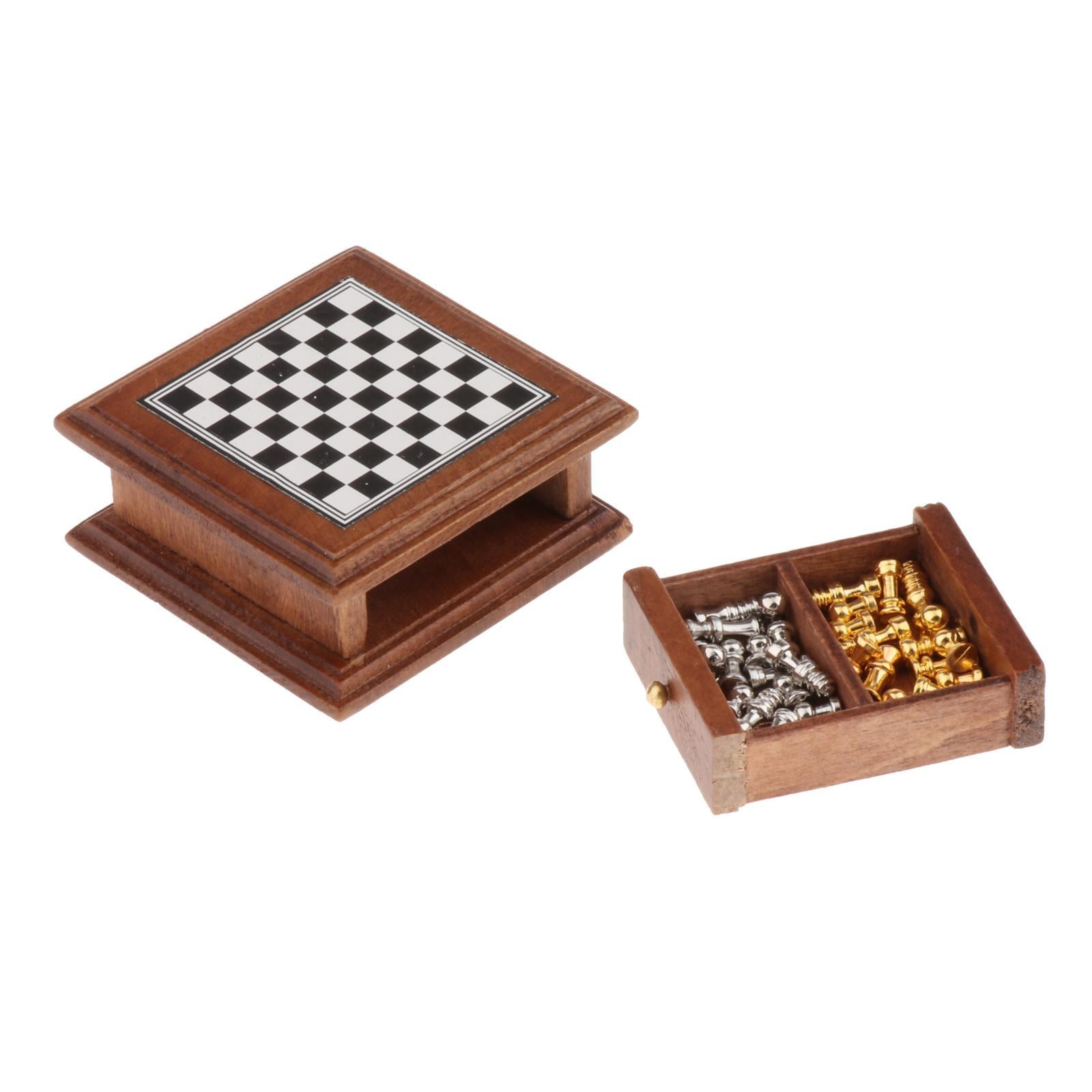 1:12 Scale Dollhouse Miniature Chess Set Board Toys Chess Game ...
