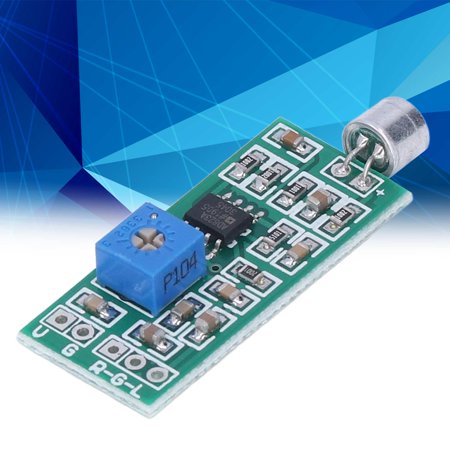 Mic Sensor Board, Dual Channel Output Clear Sound Adjustable Gain Low ...