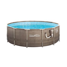 Summer Waves 10 ft Dark Double Rattan Quick Set Pool, Round, Ages 6 ...